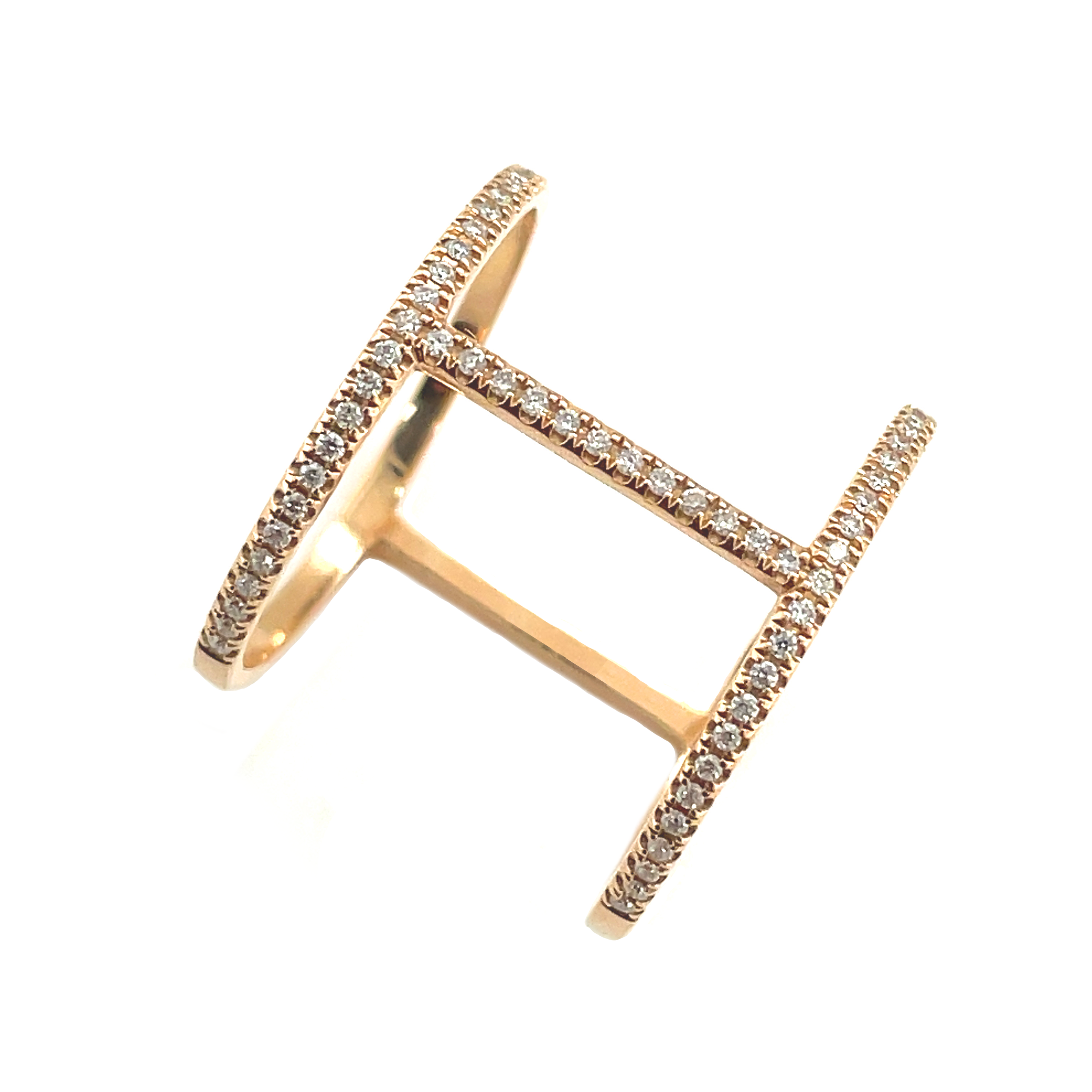 Rose Gold Split Bar Ring – Aariya