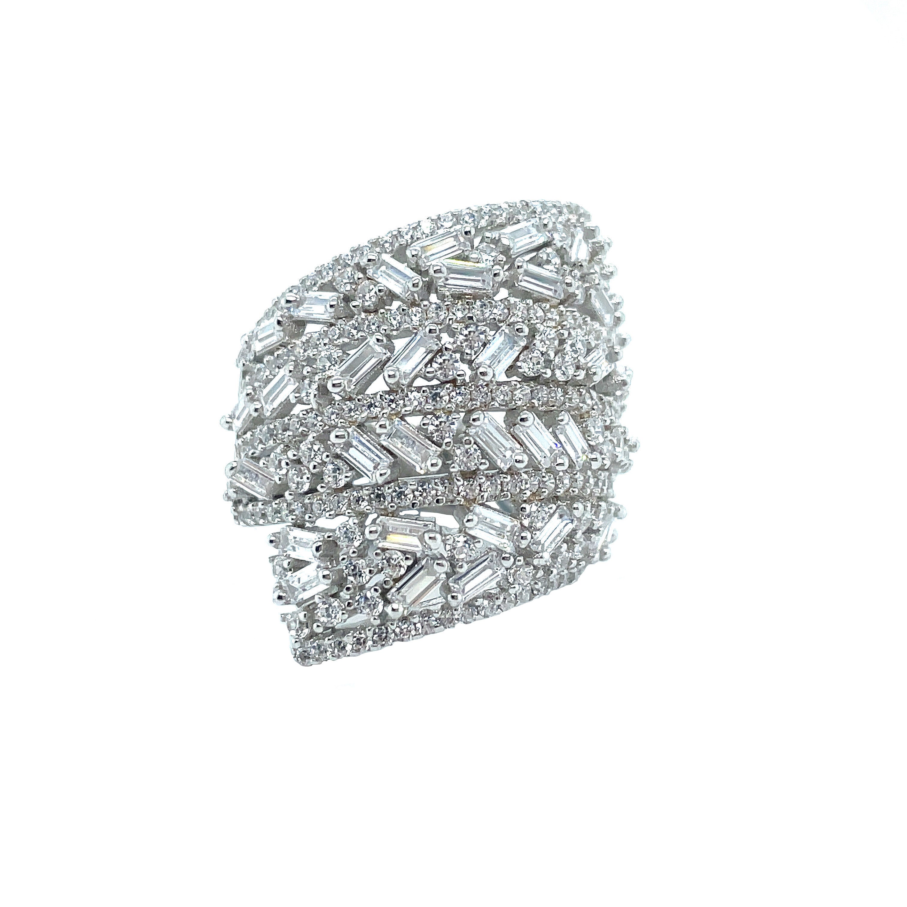 BAGUETTE | 4 Row Diamond Ring – Aariya
